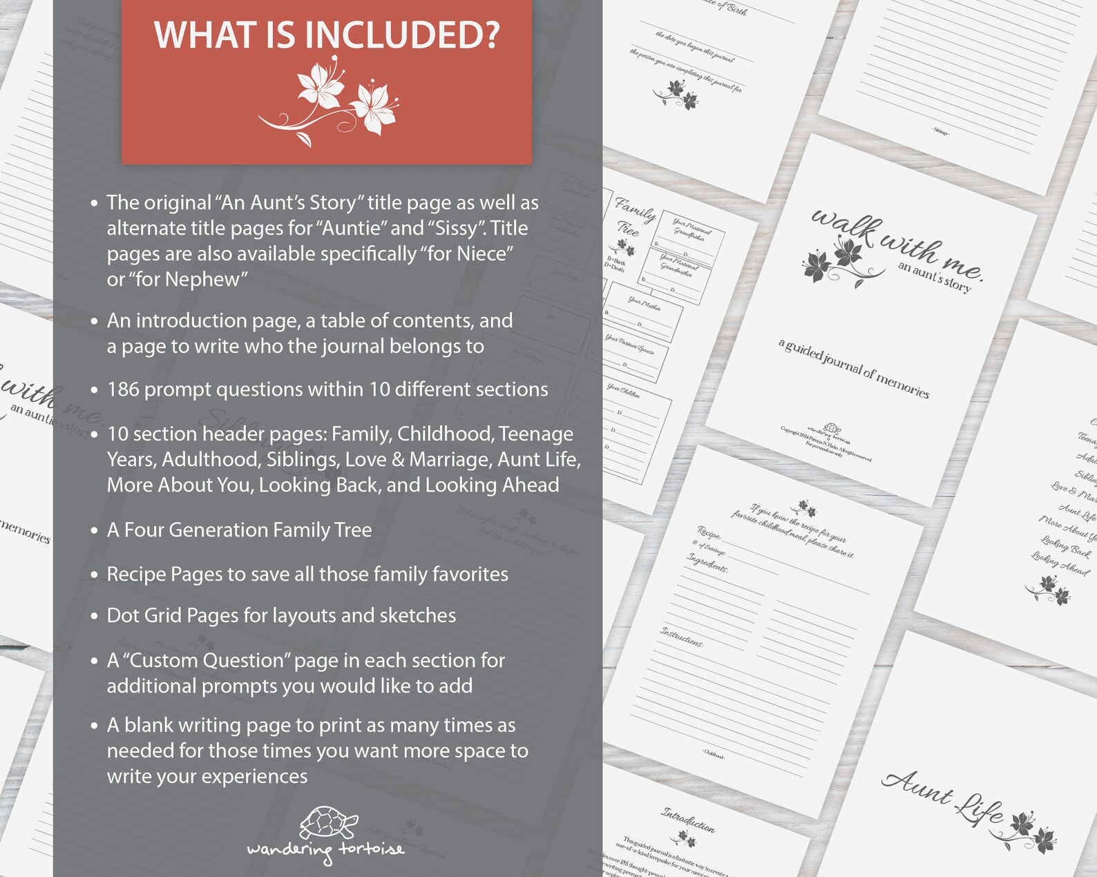 Aunt Printable Keepsake Book | Guided Memory Journal for Auntie | Over ...