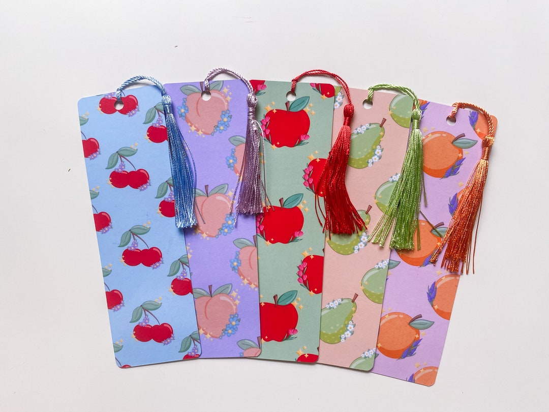 Handmade Laminated Bookmarks Peach, Pear, Apple, Orange, Cherry - Etsy