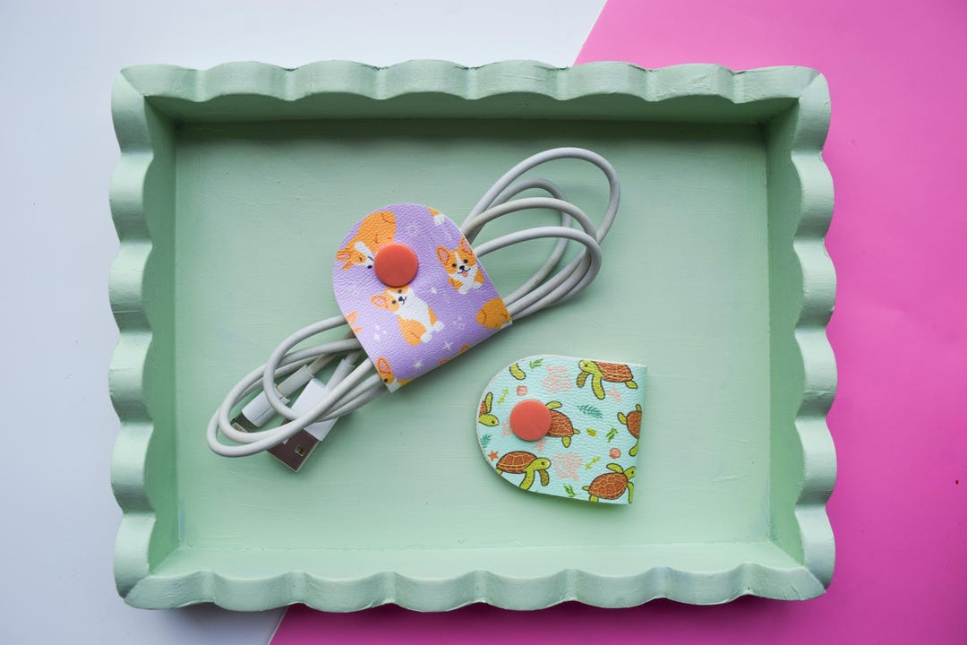 Animal Print Cable Tidy, Cable Keeper, Cord Tidy Faux Leather - Etsy