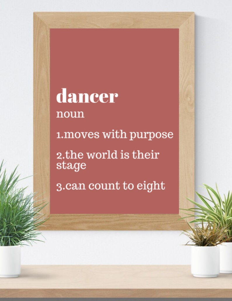 Definition of a Dancer Poster - Etsy