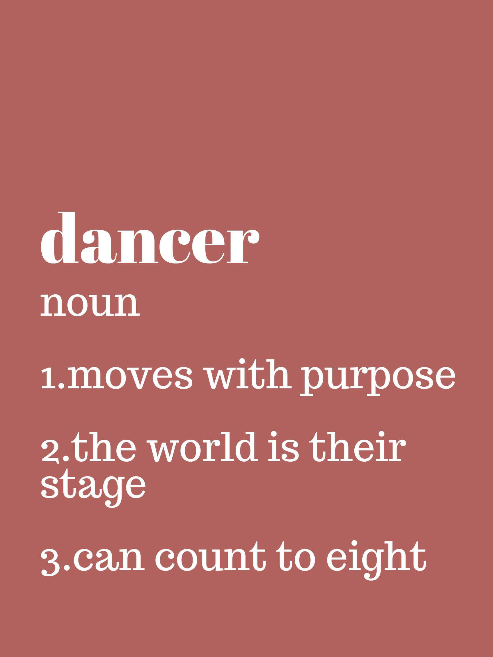 Definition of a Dancer Poster - Etsy