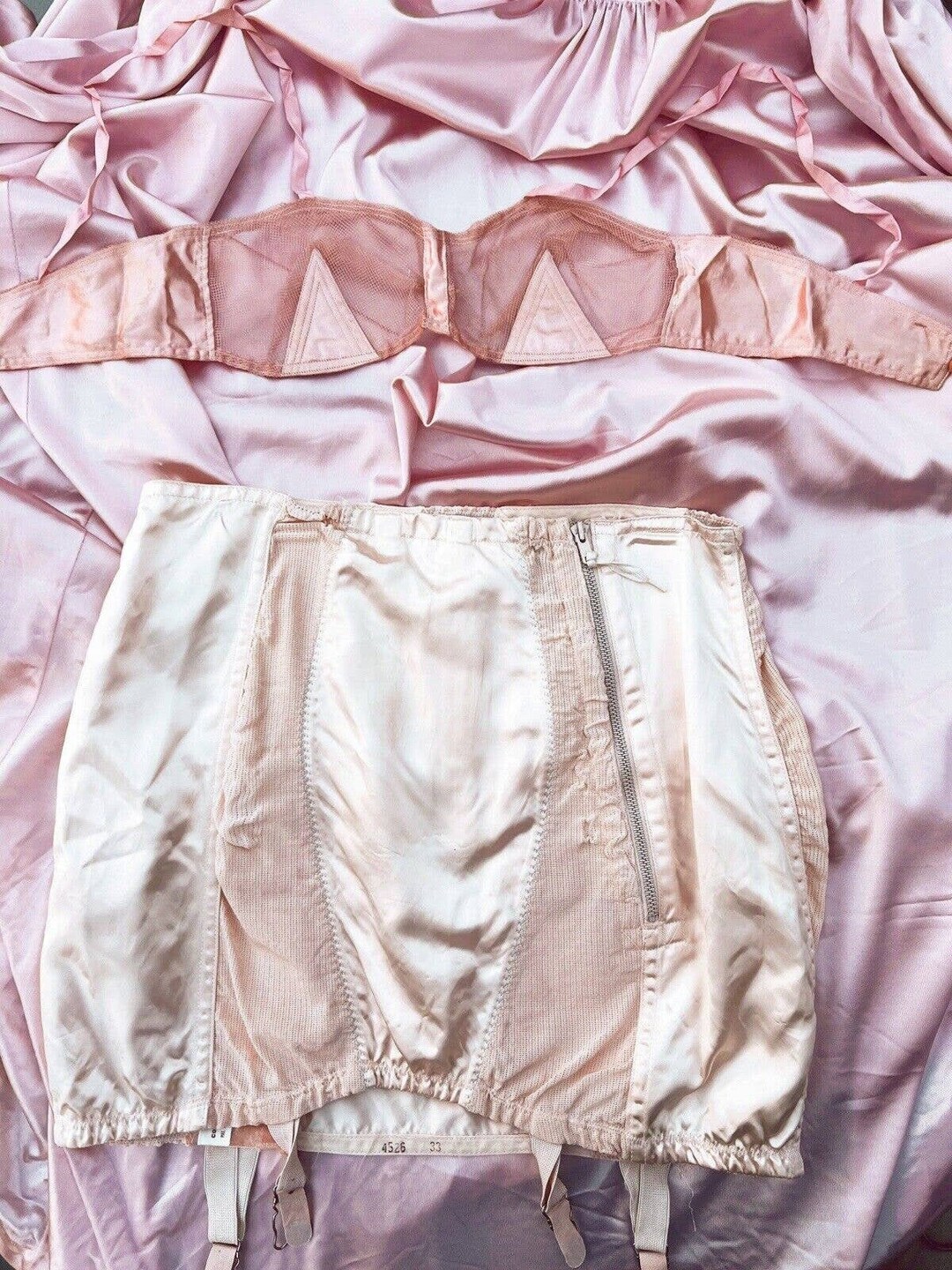 Vintage 1920s Brassiere Bra Lingerie Pink Net Lace XS - Etsy