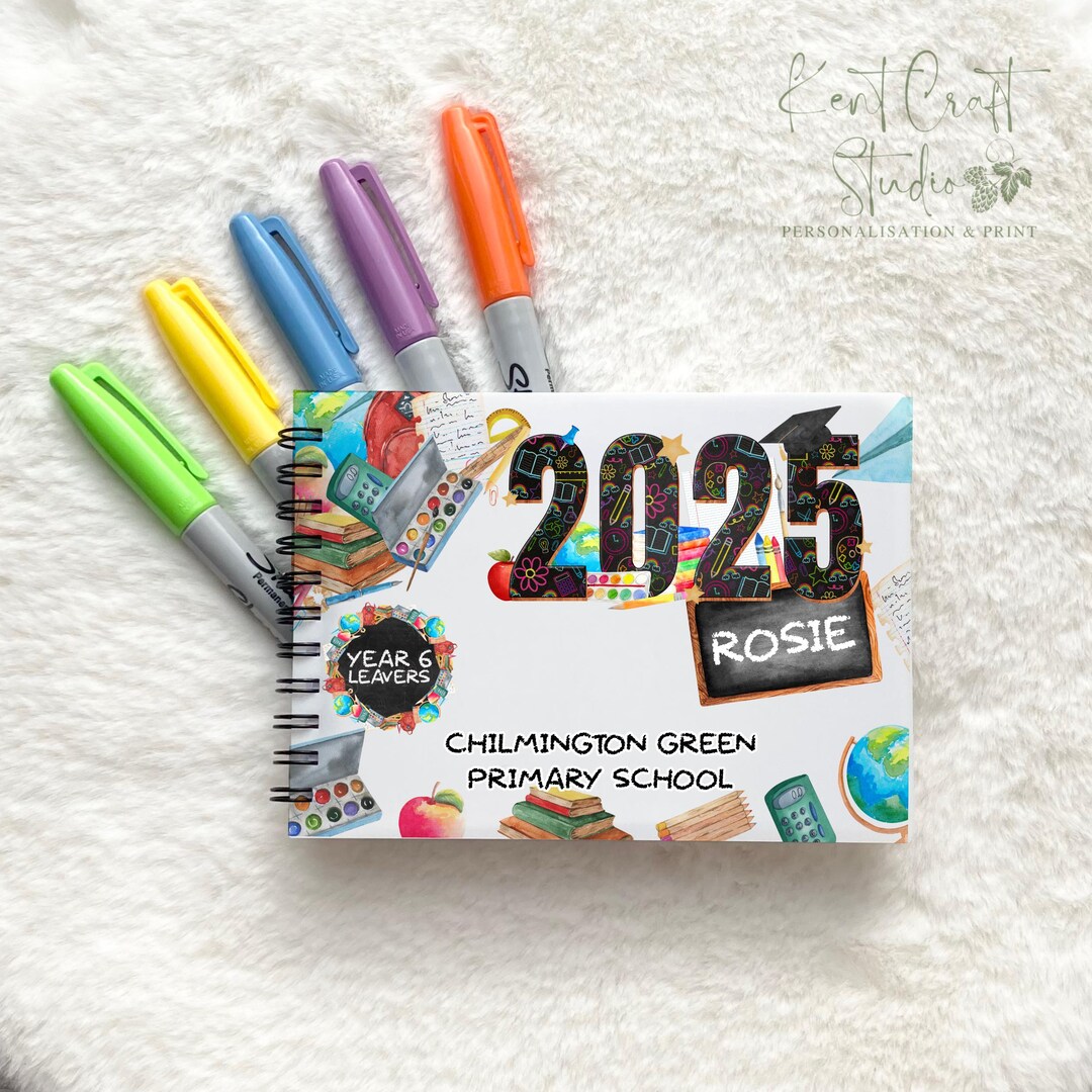 School leavers signing book, 2025 leavers notebook, End of year gift ...