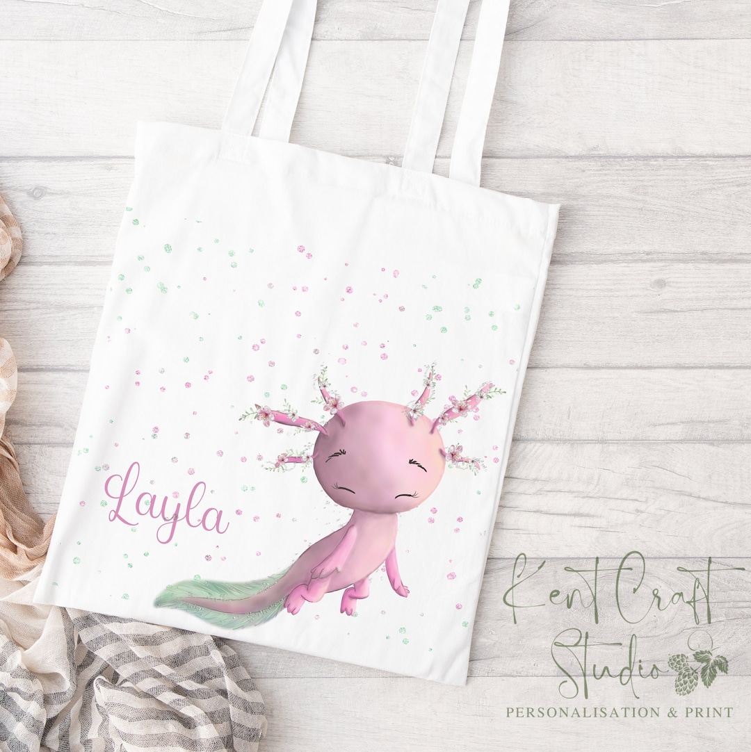 Personalised Axolotl Shopping Tote Gift Bag - Etsy