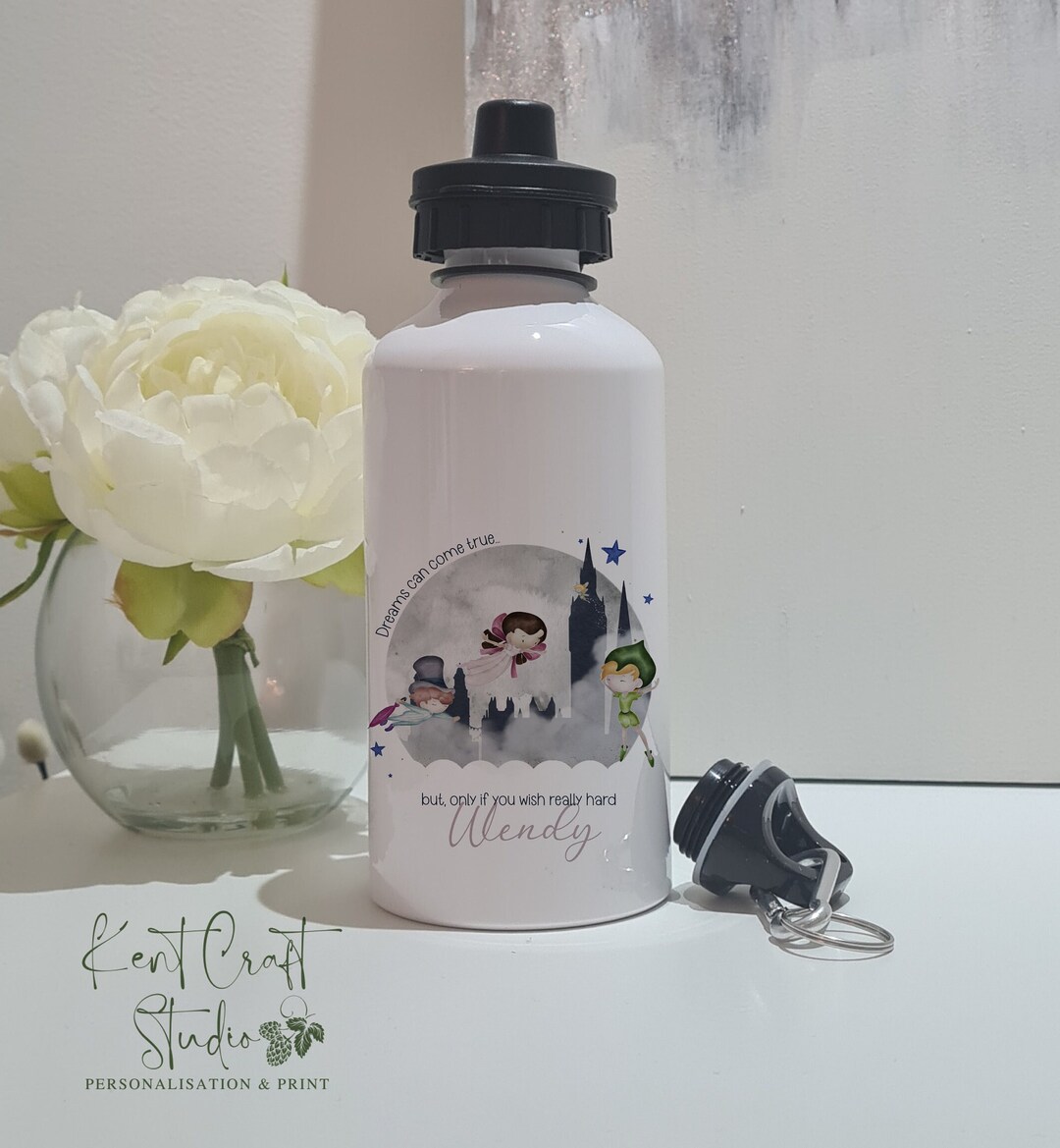Personalised Peter Pan Water Bottle, Metal Water Bottle 500ml, Water ...