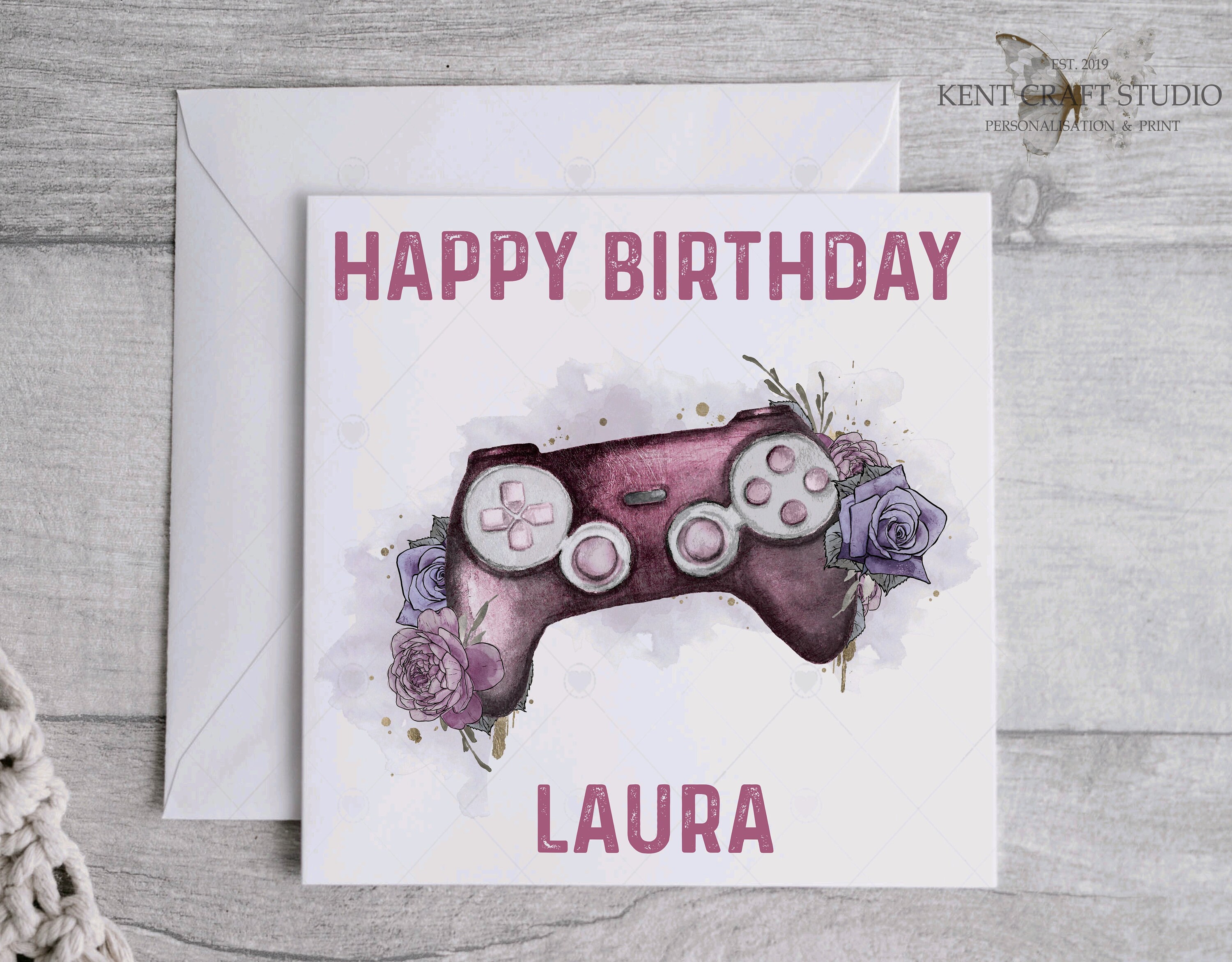 Personalised Gamer Girl Controller Birthday Greetings Card - Etsy UK