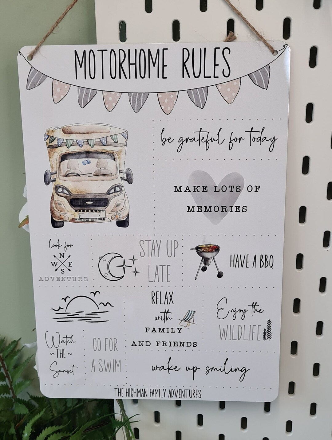 Aluminium Motorhome Camper Rules Hanging Metal Sign Plaque ...