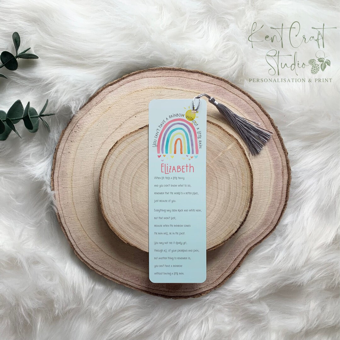 Personalised Bookmark Gift, Metal Rainbow Book Mark, Gift for Teacher ...