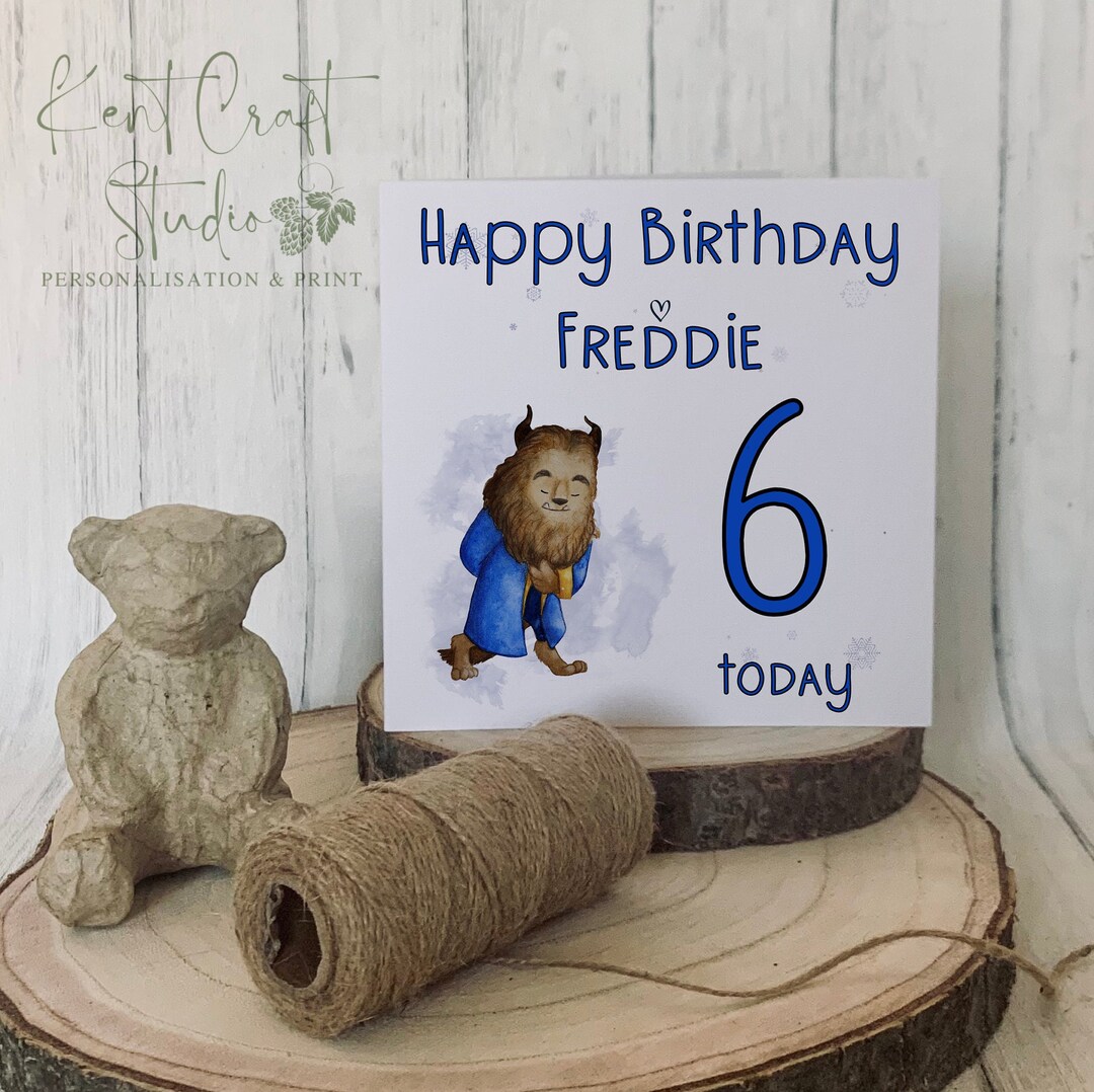 Personalised Prince Birthday Card - Beauty and the Beast Inspired - Etsy