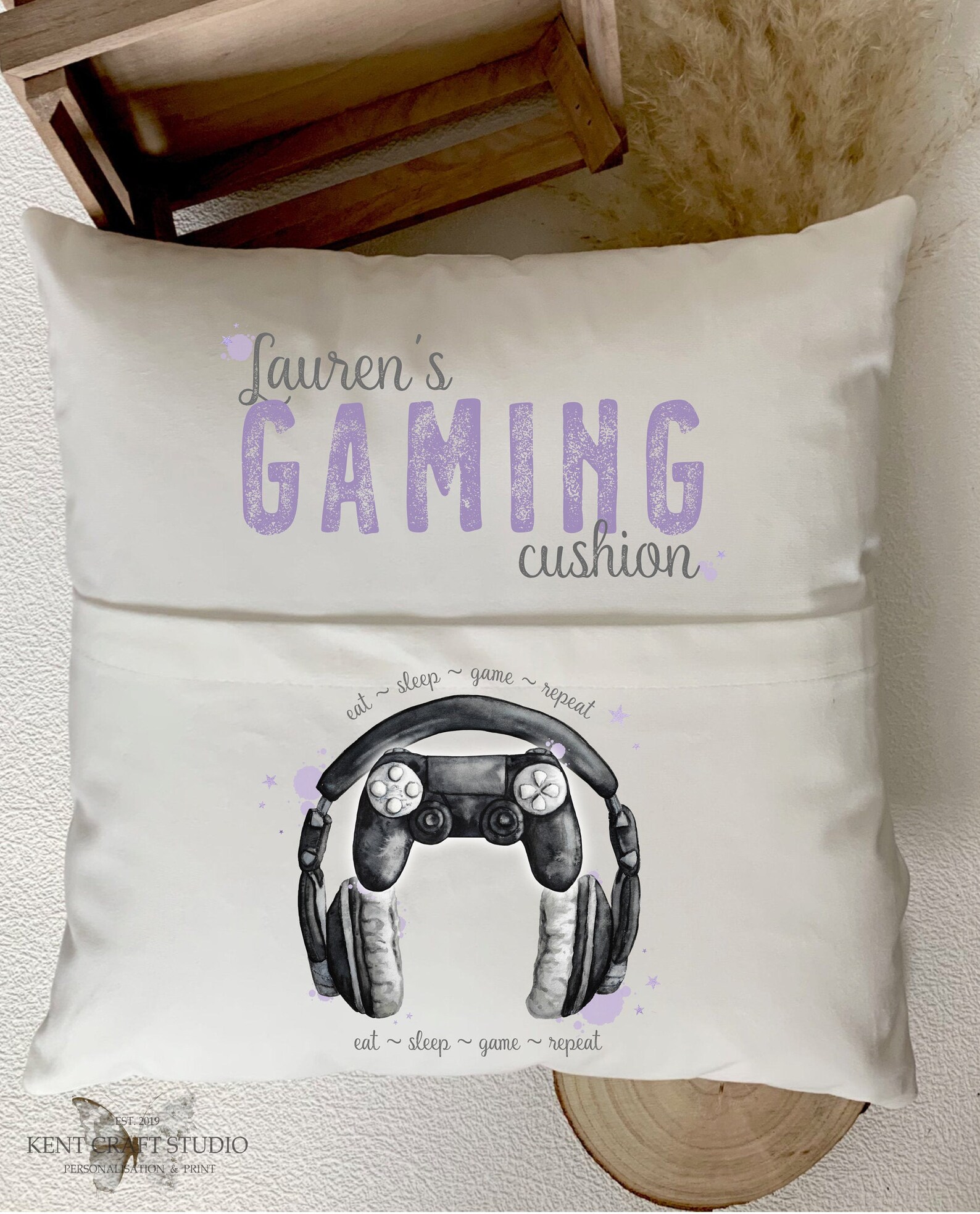 Personalised Gaming Boys Girls Room Pocket Cushion - Gamer - Controller ...