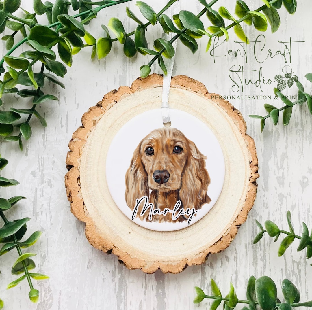 Cocker Spaniel Ceramic Hanging Ornament, Spaniel Keepsake Gift, Dog ...