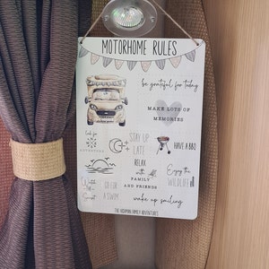 Aluminium Motorhome Camper Rules Hanging Metal Sign Plaque ...