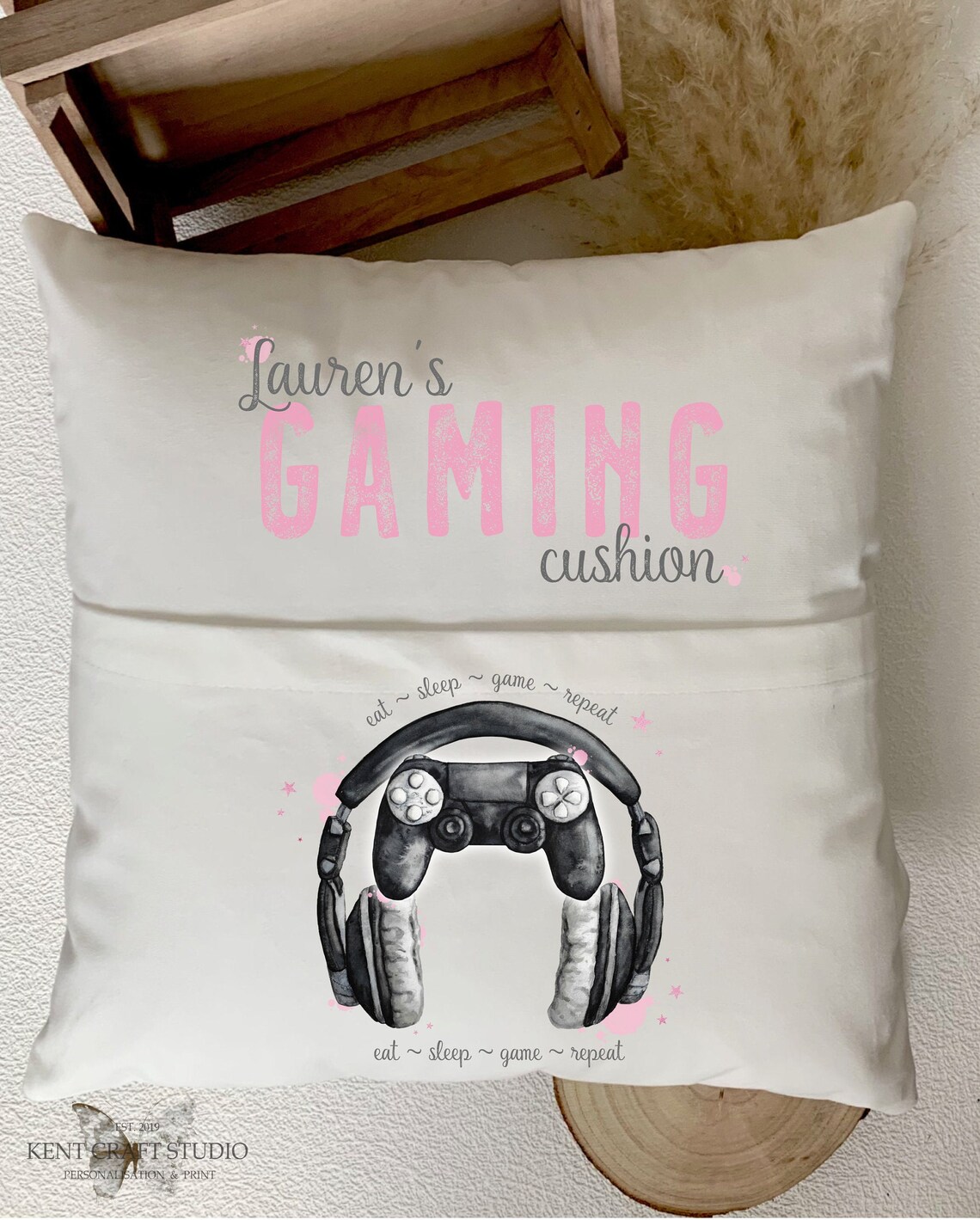 Personalised Gaming Boys Girls Room Pocket Cushion - Gamer - Controller ...