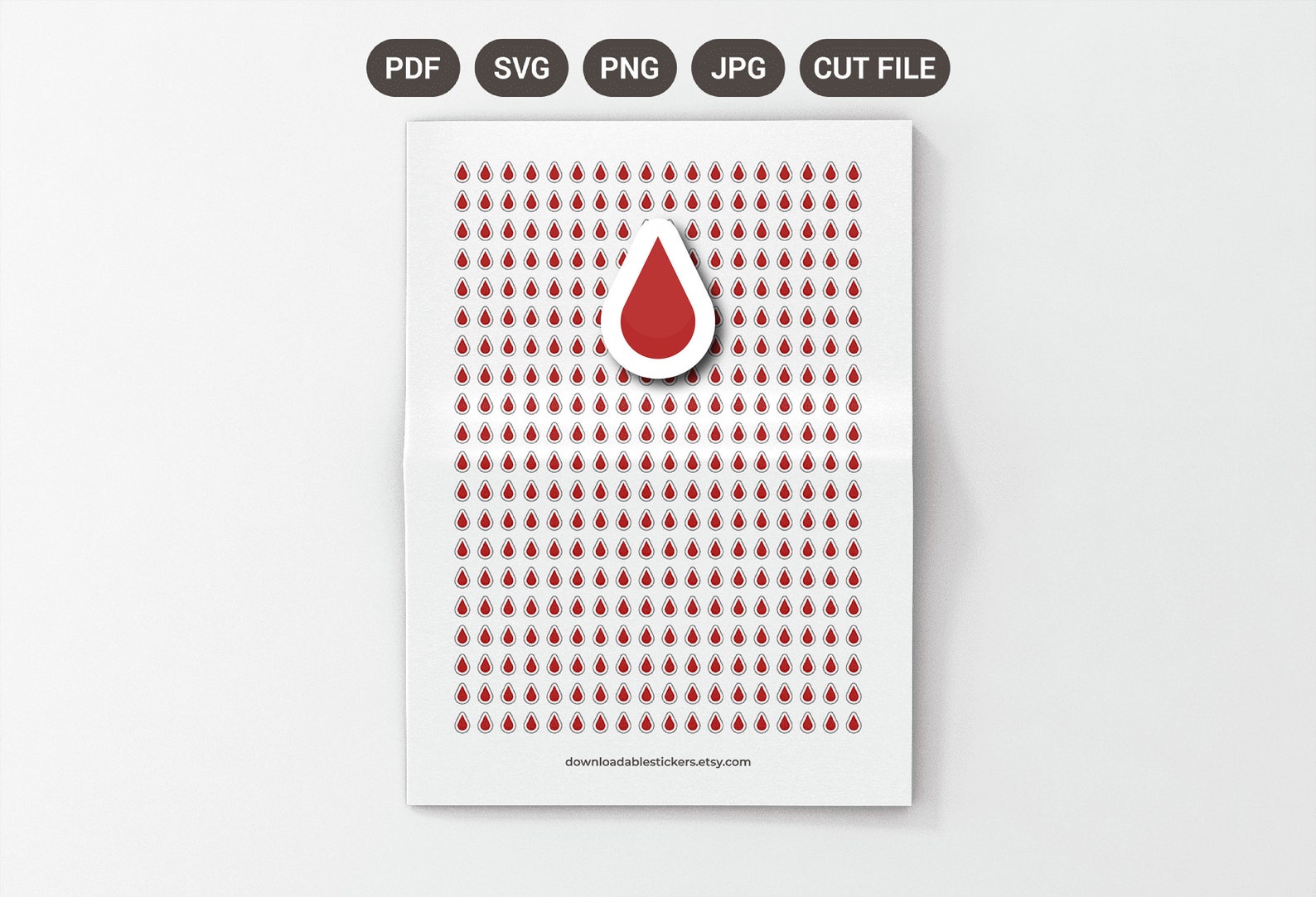 Printable Blood Drop Stickers Self Care Stickers Period | Etsy