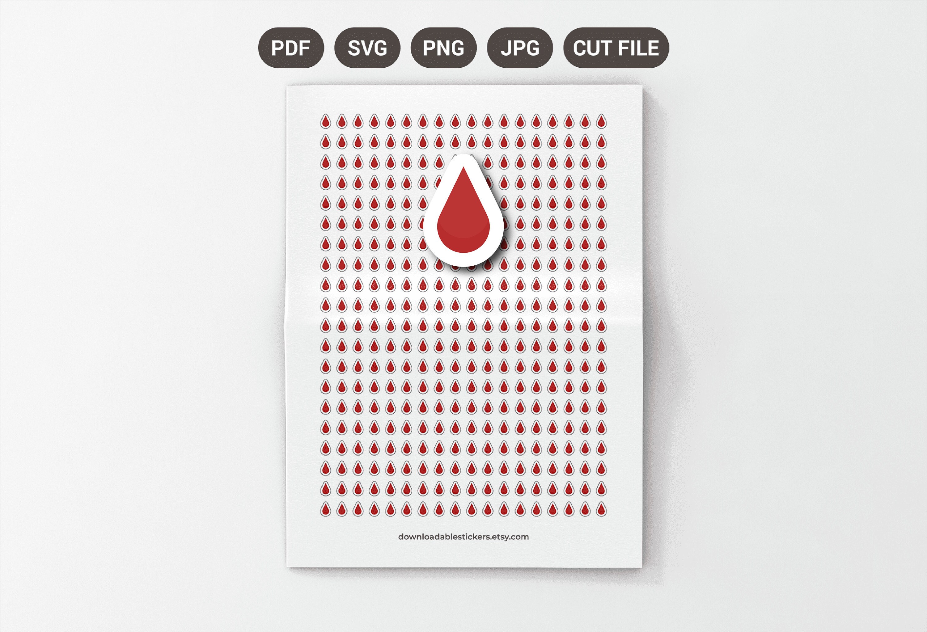 Printable Blood Drop Stickers Self Care Stickers Period | Etsy