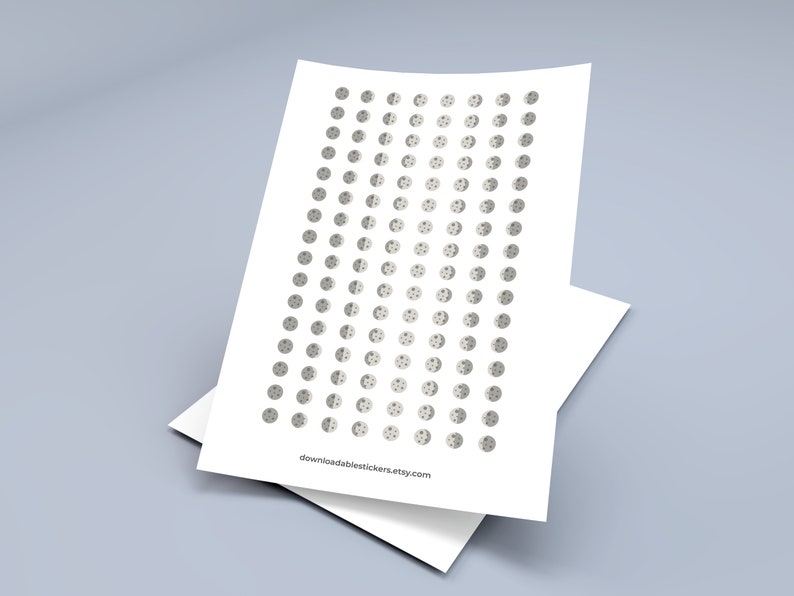Printable Moon Phase Stickers Tiny Moon Phases Stickers Moon - Etsy