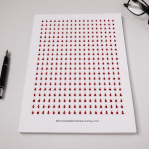 Printable Blood Drop Stickers Self Care Stickers Period | Etsy