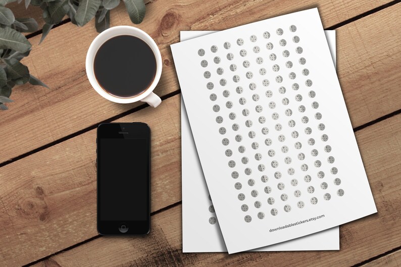 Printable Moon Phase Stickers Tiny Moon Phases Stickers Moon - Etsy