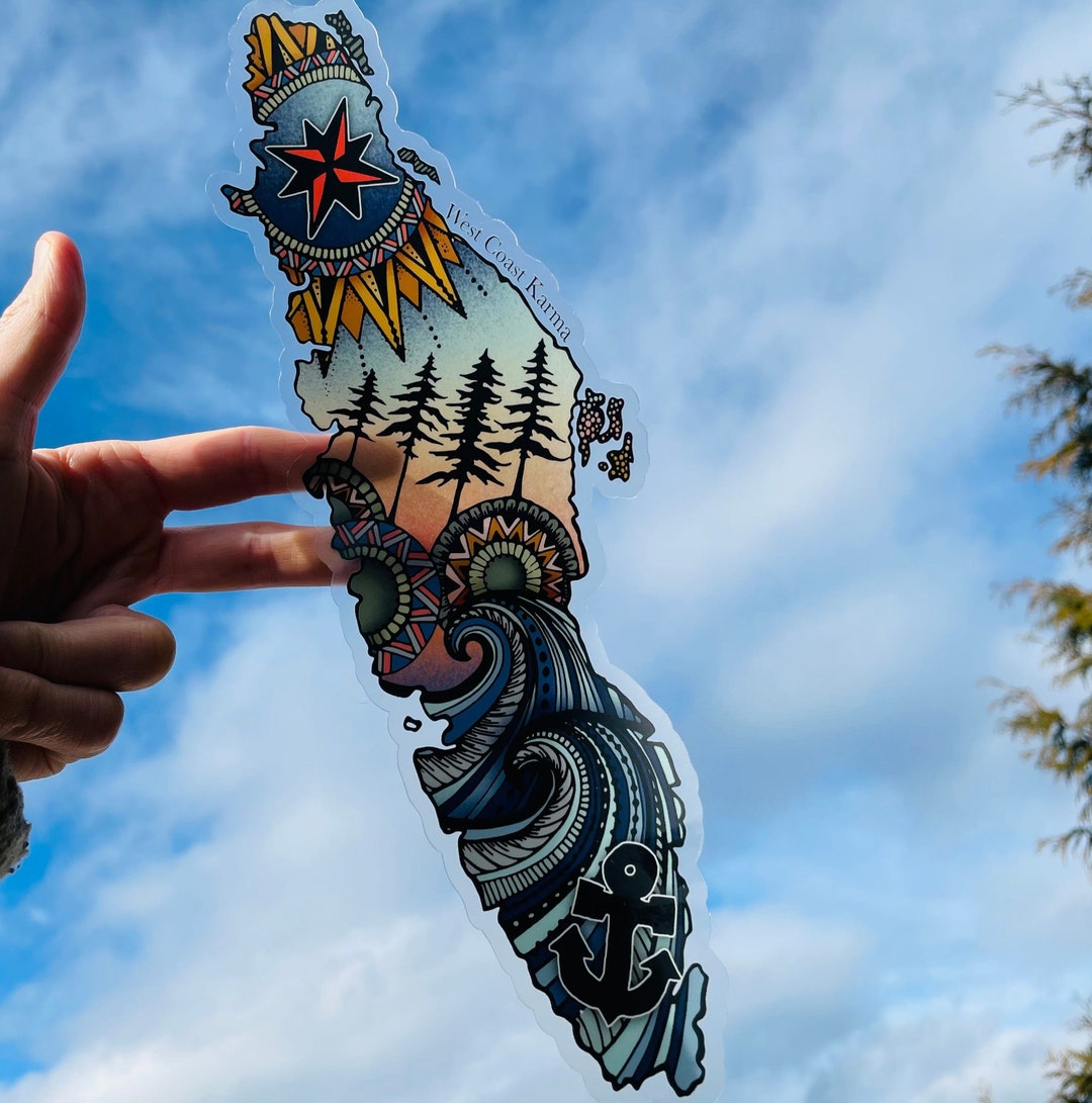 Colourful Vancouver Island Car Decal - Etsy