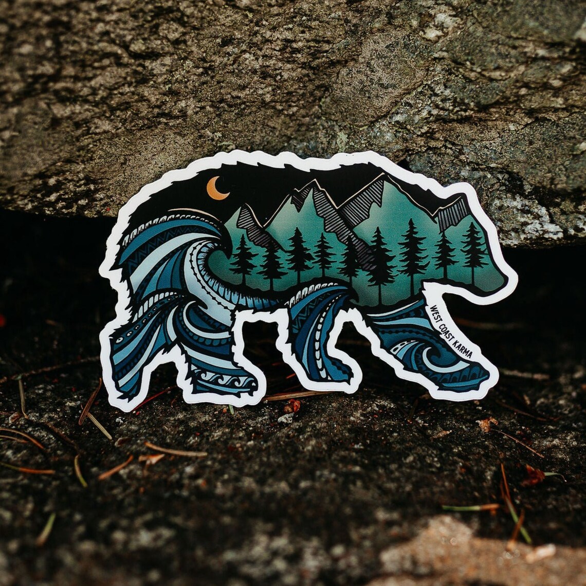 Nature Bear Vinyl Sticker - Etsy