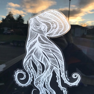Octopus Car Decal, Ocean Vinyl Sticker, Car Window Decal, Marine Life ...
