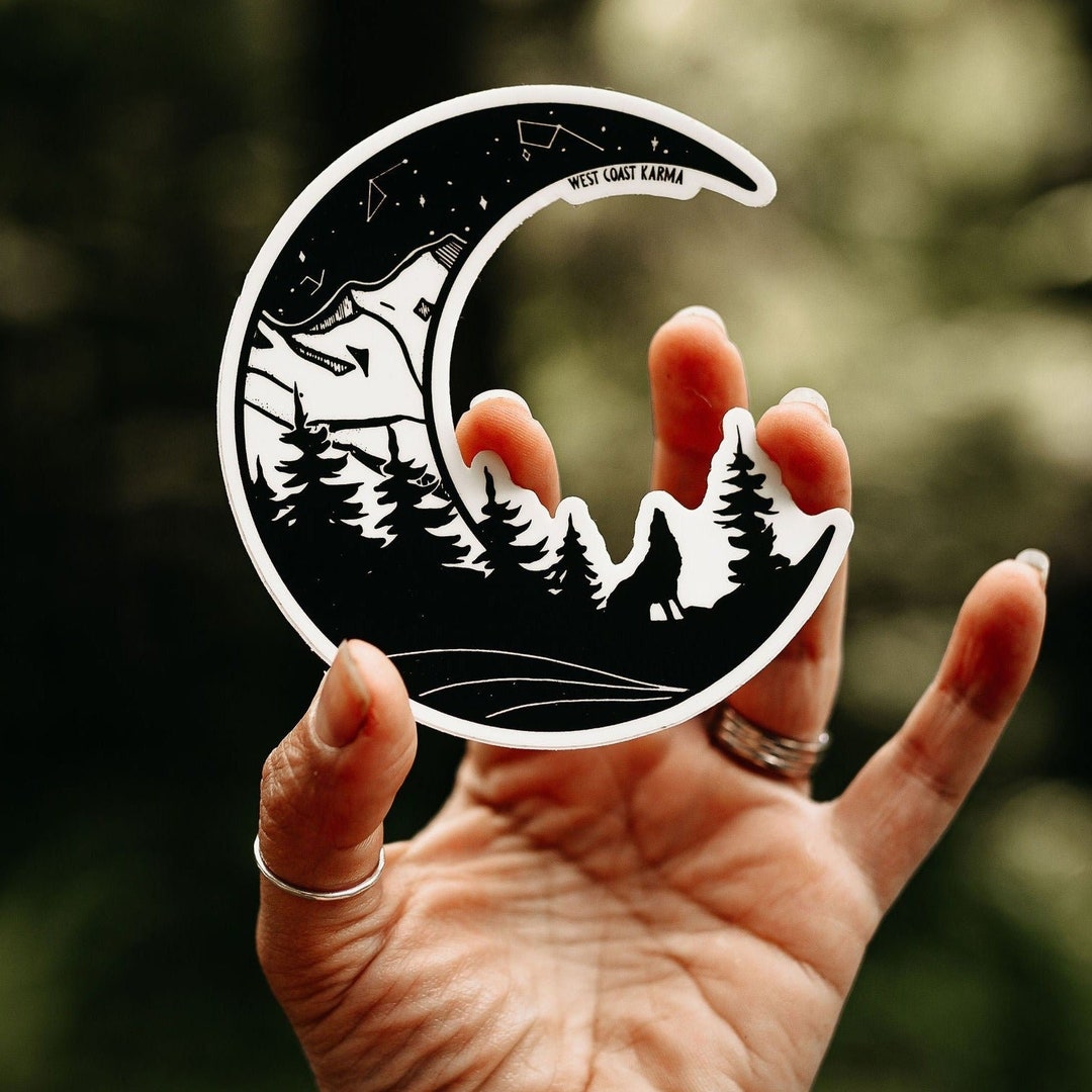 Nature Wolf Moon Sticker - Etsy