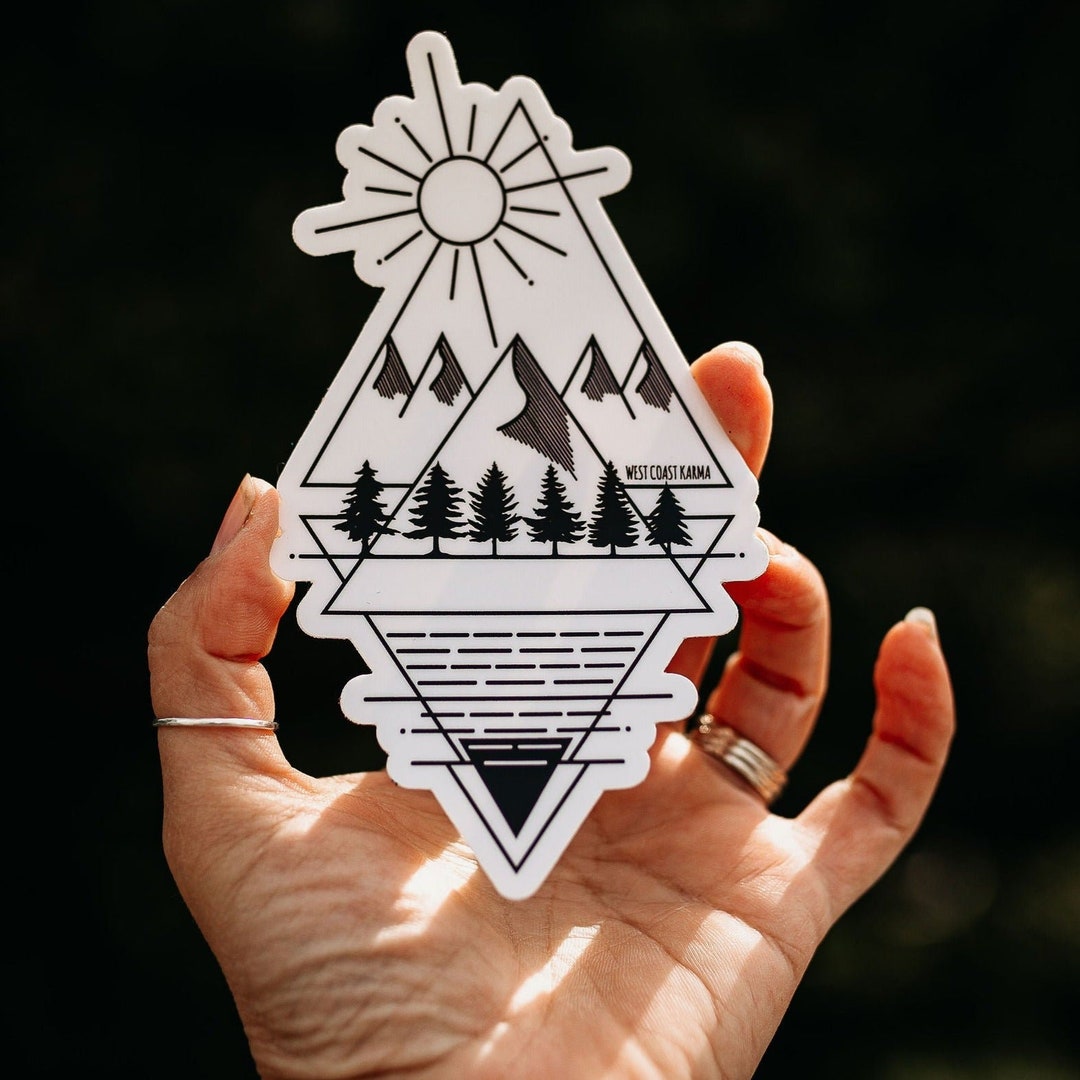 Geometric Nature Vinyl Sticker - Etsy