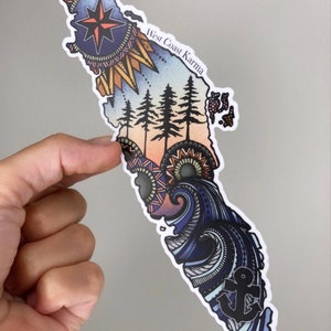 Vancouver Island Colourful Vinyl Sticker - Etsy Canada
