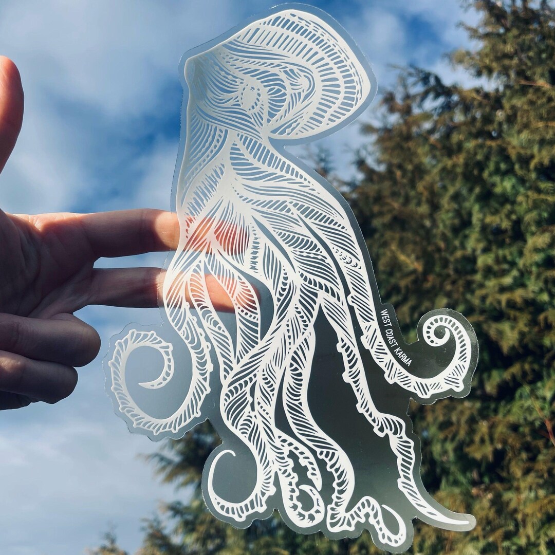 Octopus Car Decal, Ocean Vinyl Sticker, Car Window Decal, Marine Life ...