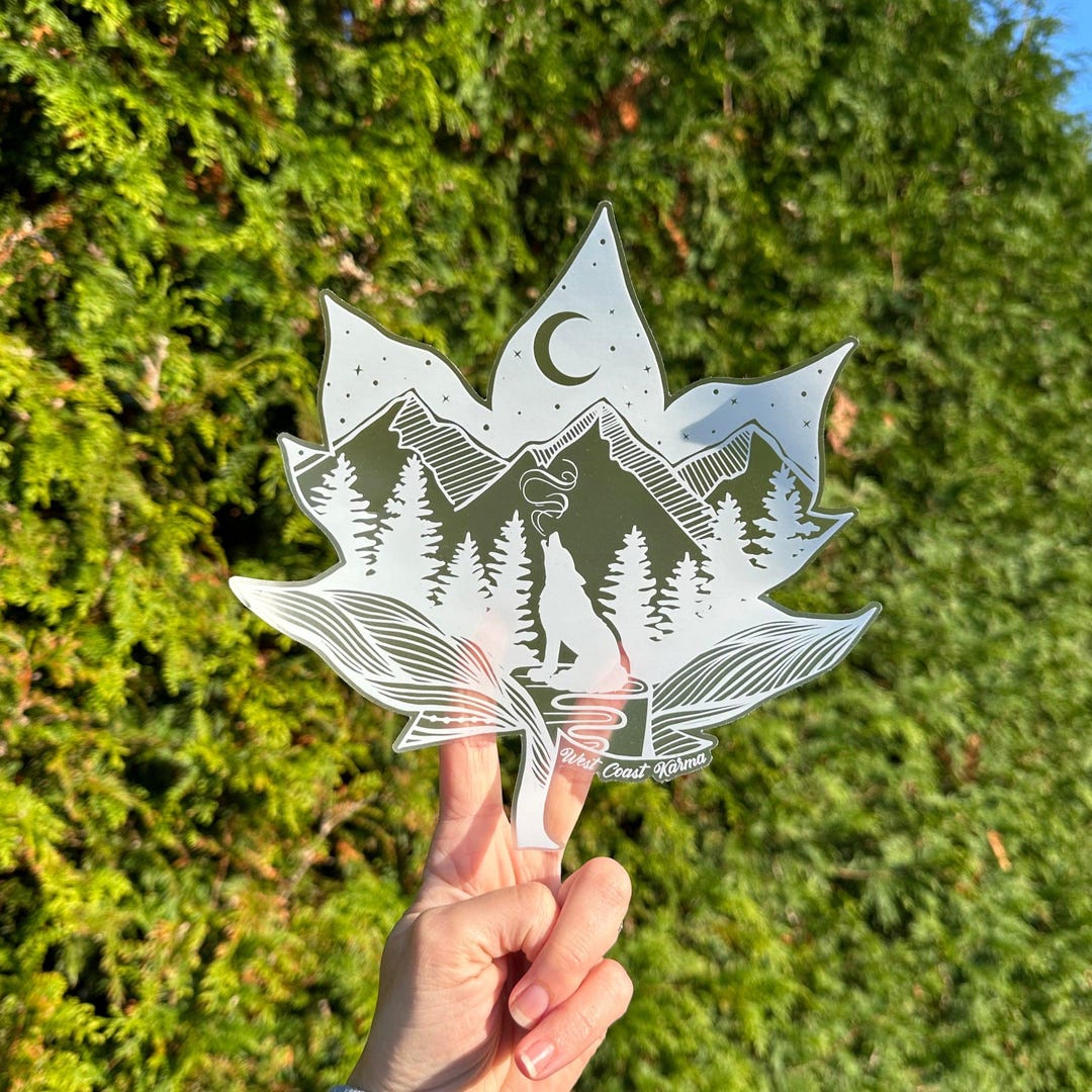 Maple Wolf Car Decal – 8 Nature-inspired Vinyl Sticker for Car Window ...
