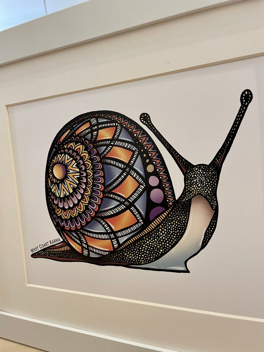 Colourful Snail Art Print - Etsy