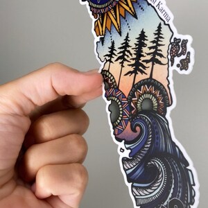 Vancouver Island Colourful Vinyl Sticker - Etsy Canada