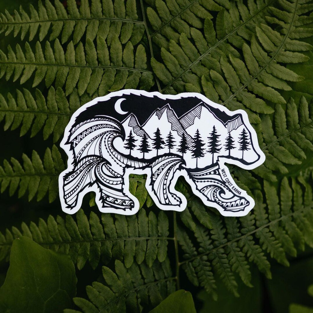 Nature Spirit Bear Vinyl Sticker - Etsy