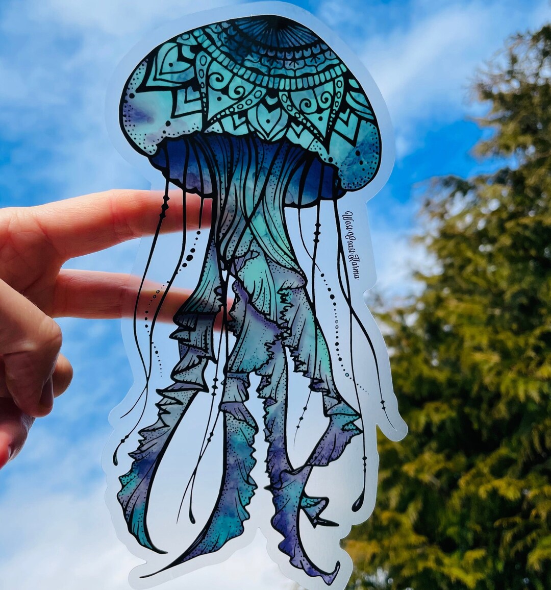 Watercolour Jellyfish Car Decal - Etsy