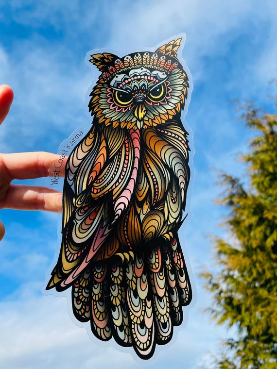 Colourful Owl Car Decal | Etsy