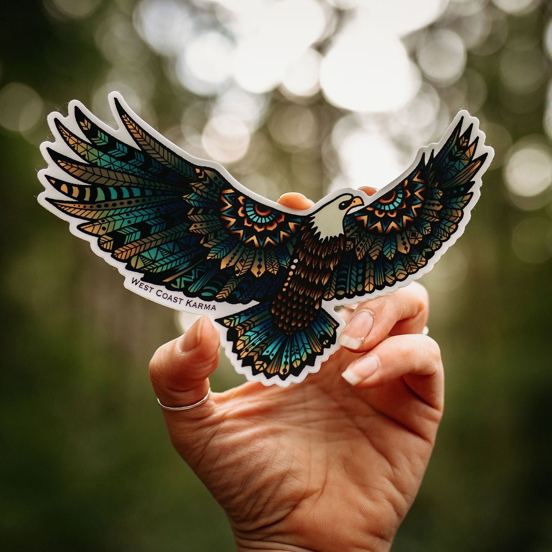 Colourful Eagle Vinyl Sticker - Etsy