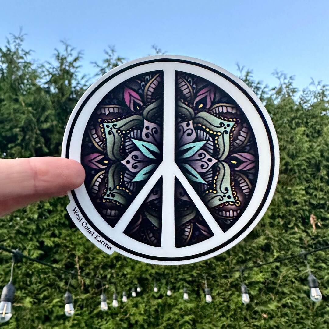 Mandala Peace Sticker - Etsy