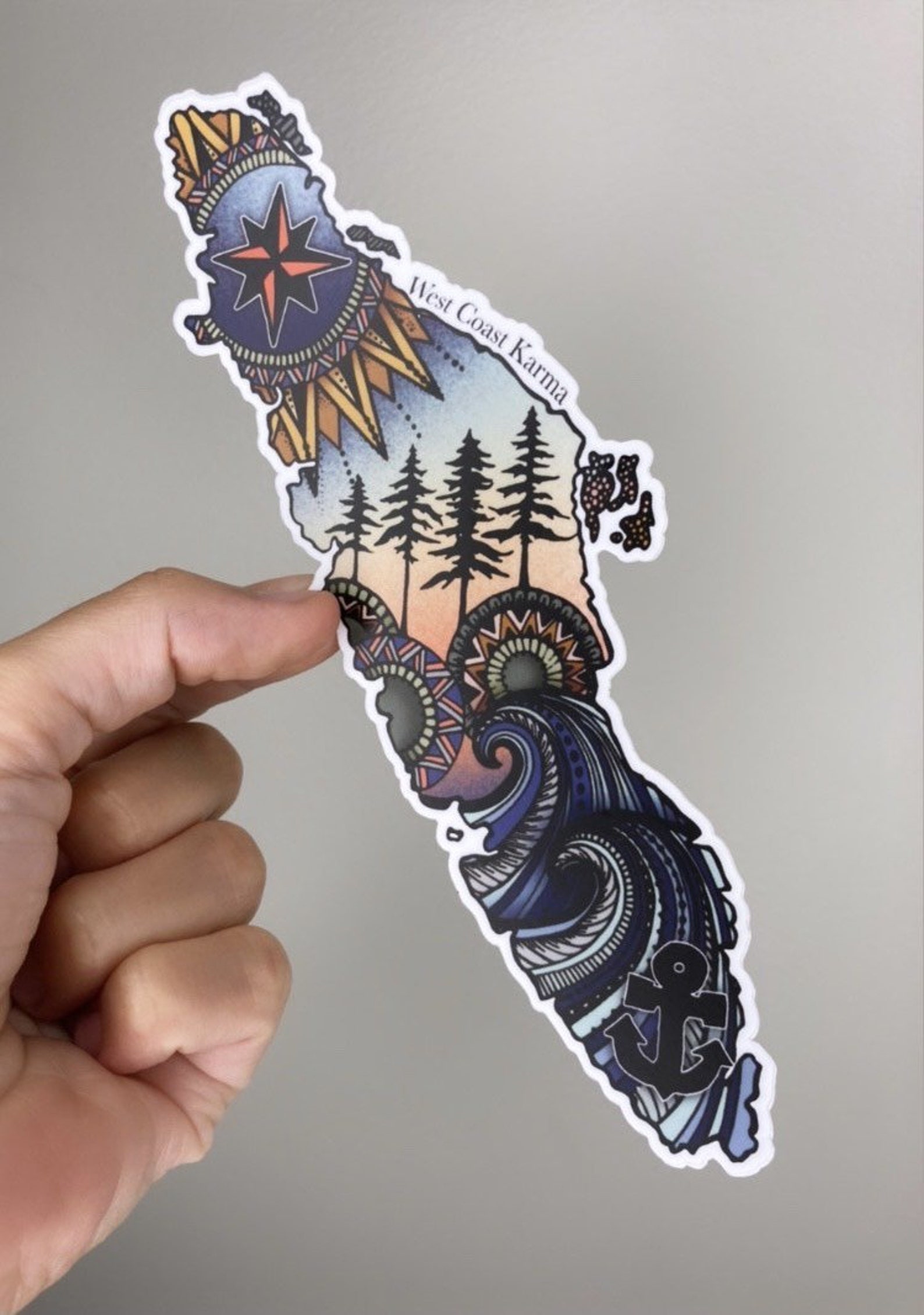 Vancouver Island Colourful Vinyl Sticker - Etsy Canada