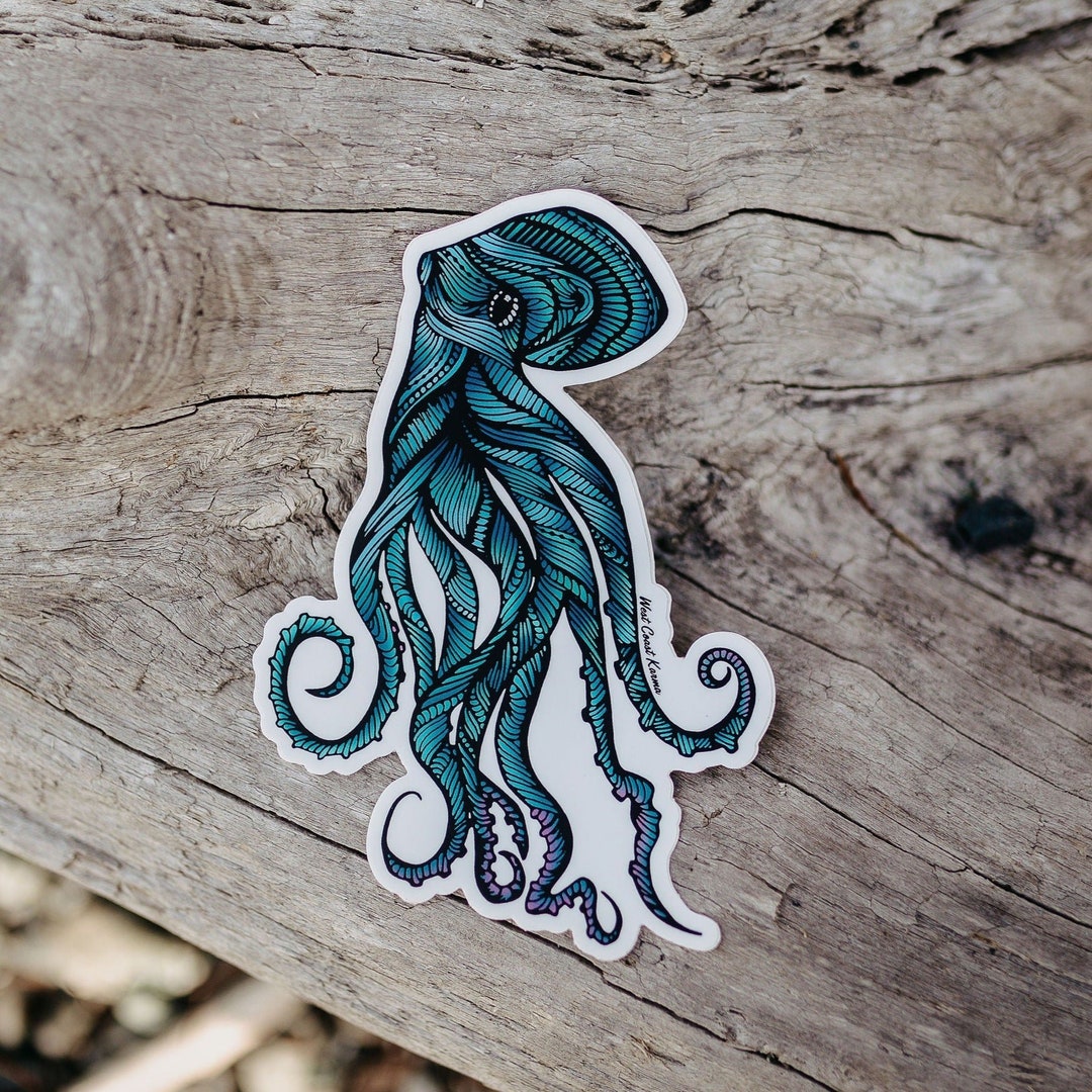 Colourful Octopus Vinyl Sticker - Etsy