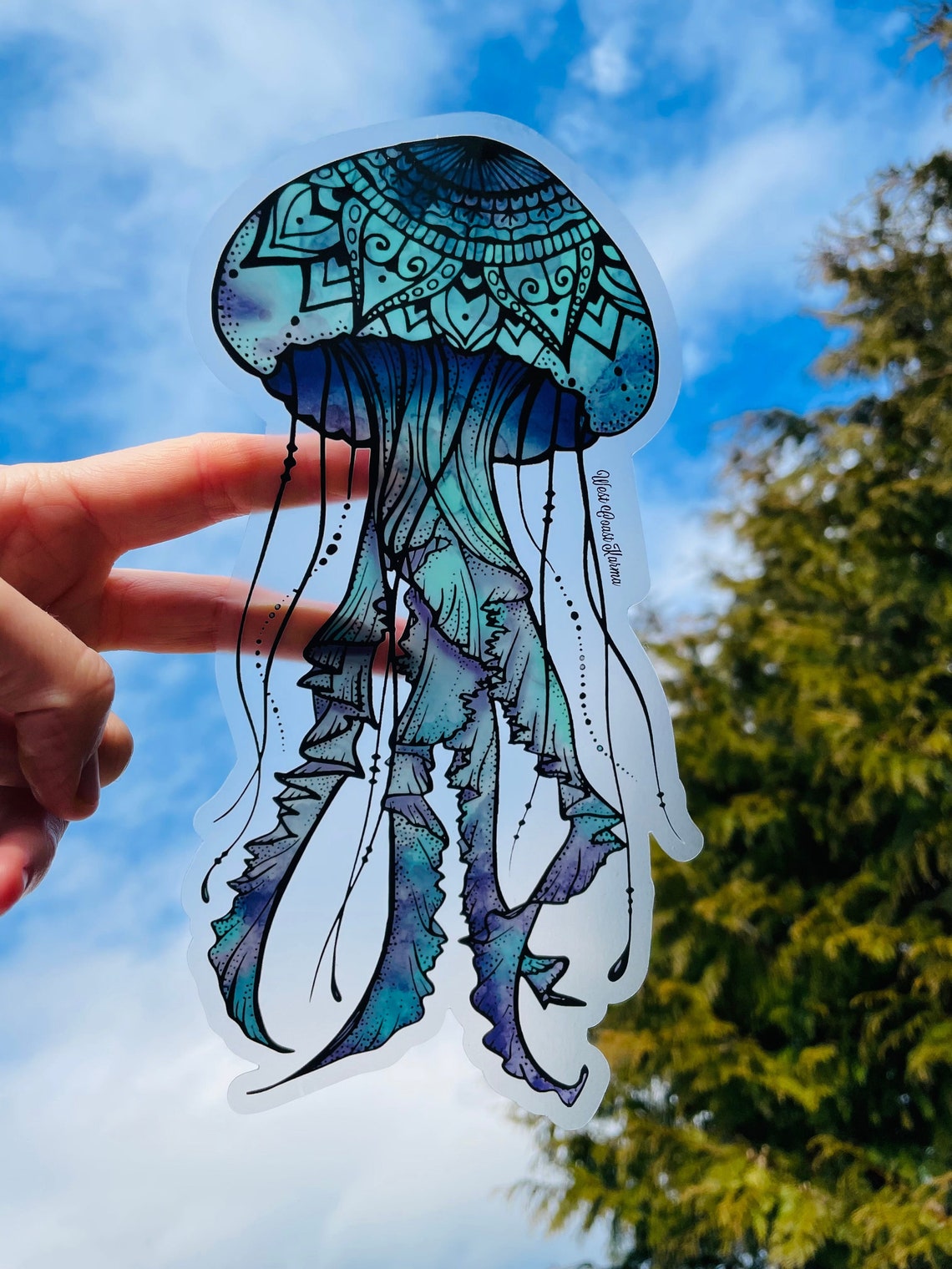 Watercolour Jellyfish Car Decal | Etsy
