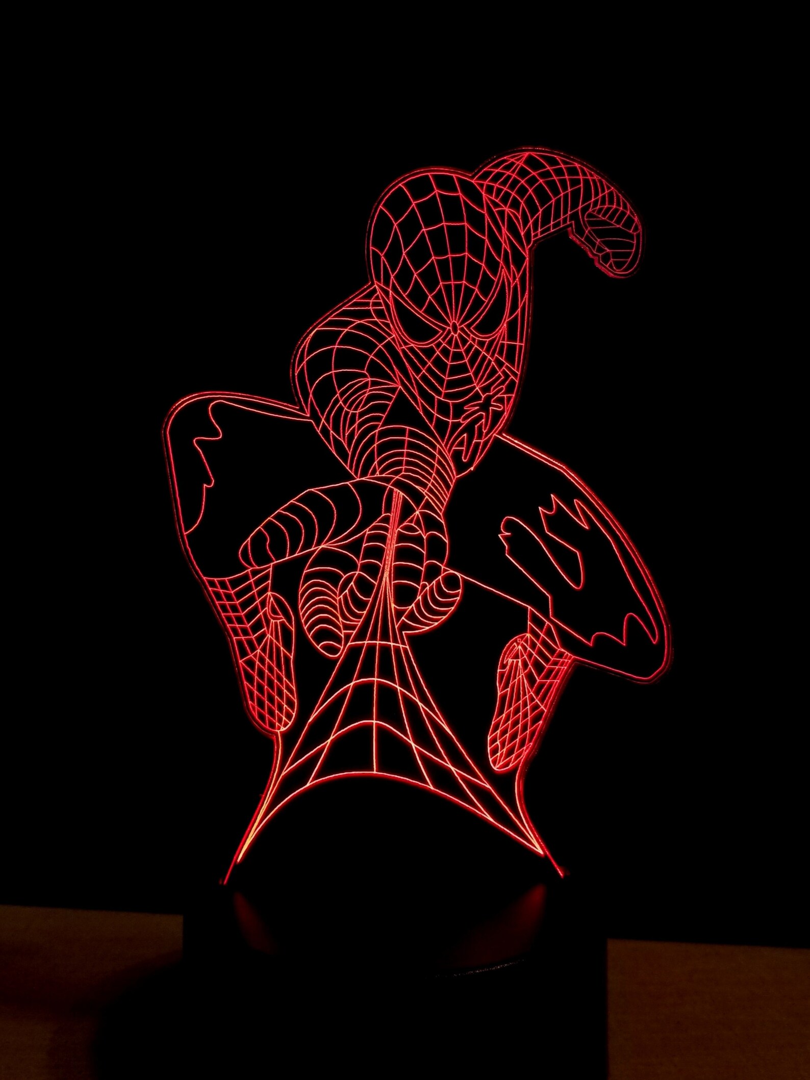 Spider-man LED Edge Lit Acrylic Illusion Lamp With Multi-color | Etsy