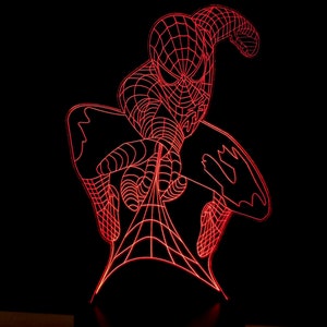 Spider-man LED Edge Lit Acrylic Illusion Lamp With Multi-color Light ...