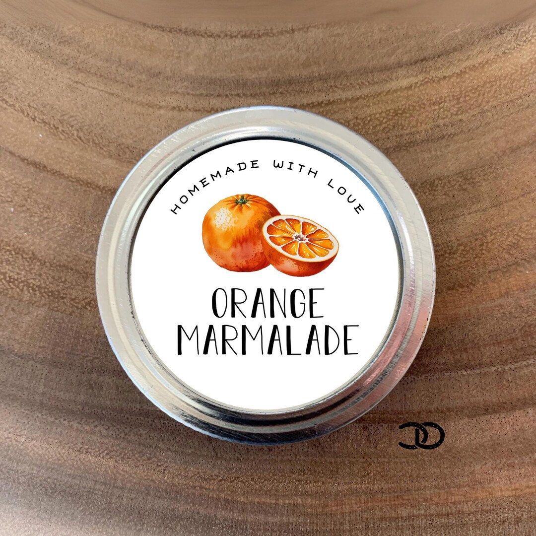 Orange Marmalade Canning Labels 2" Round Mason Jar Lid Stickers ...
