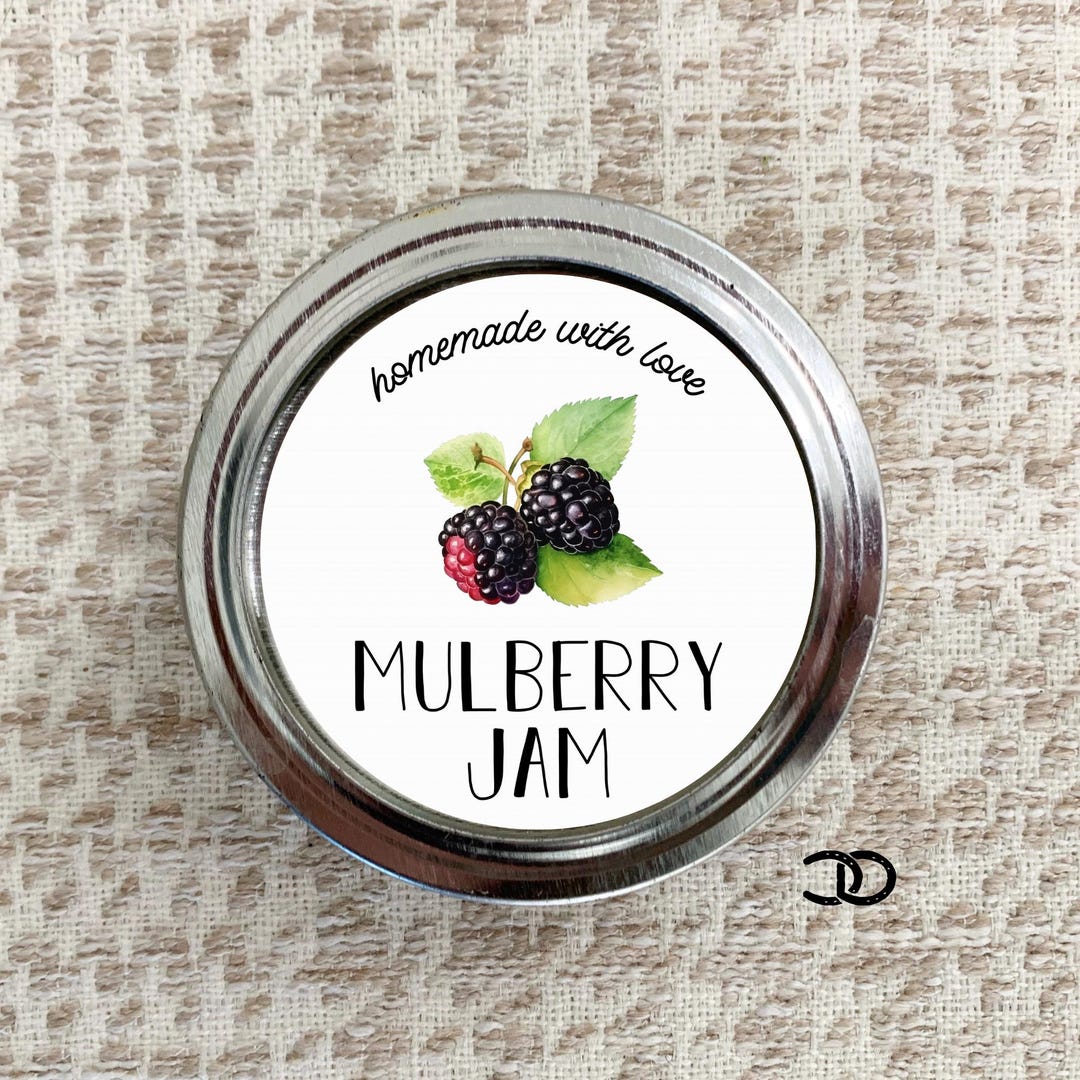 Mulberry Jam Canning Label 2" Round Mason Jar Sticker (digital Download ...