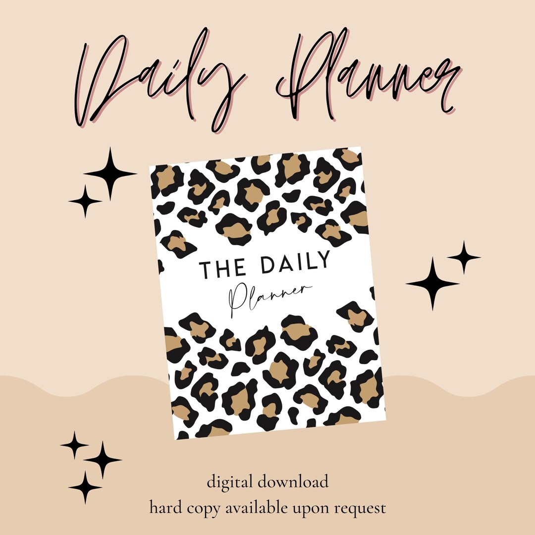 Cheetah Leopard Daily Planner: Undated Printable Workbook (digital ...