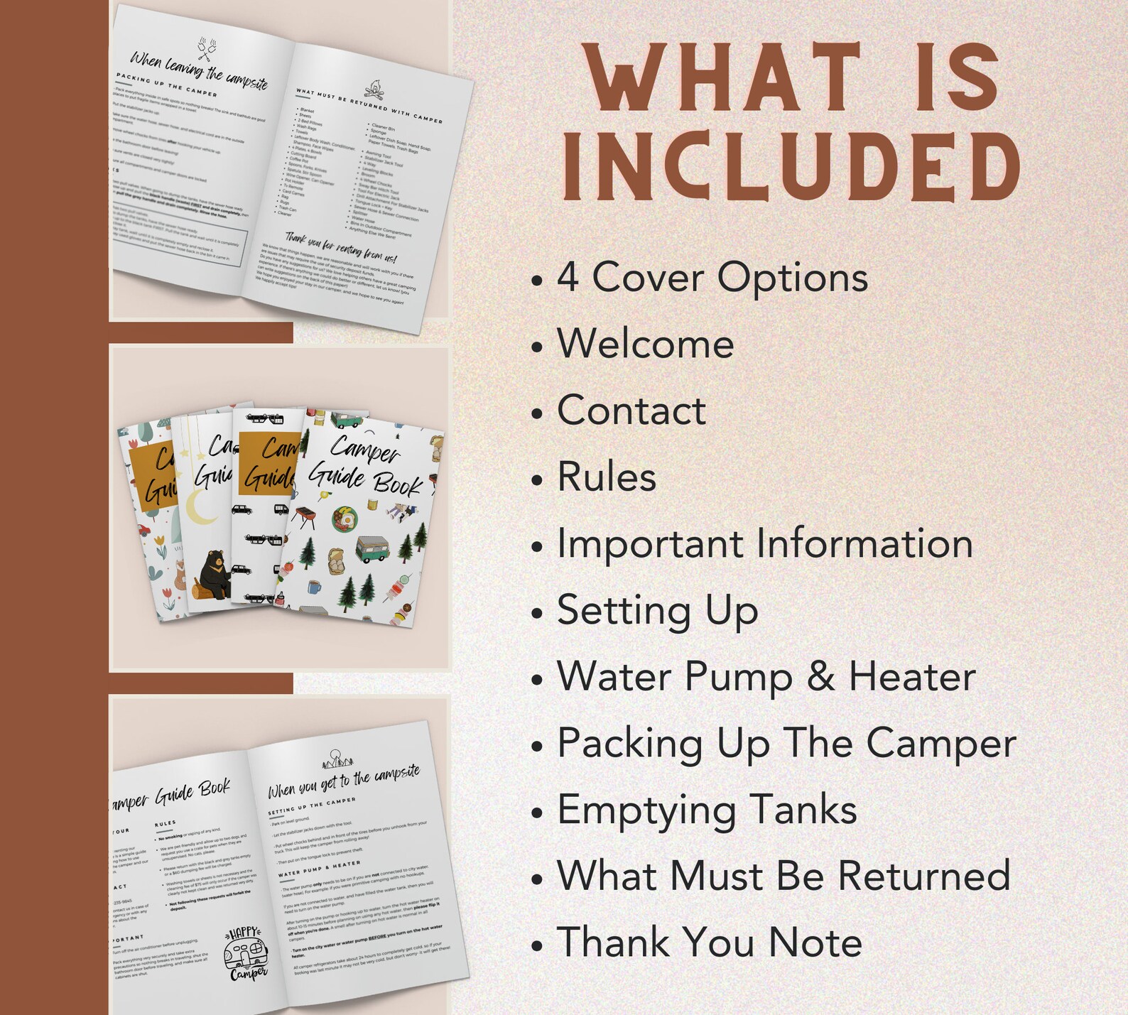 Camper Rental Guidebook RV Rental Booklet Editable Customizable Renter ...