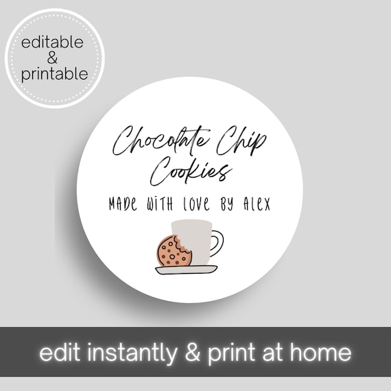 Chocolate Chip Cookie Template Printable