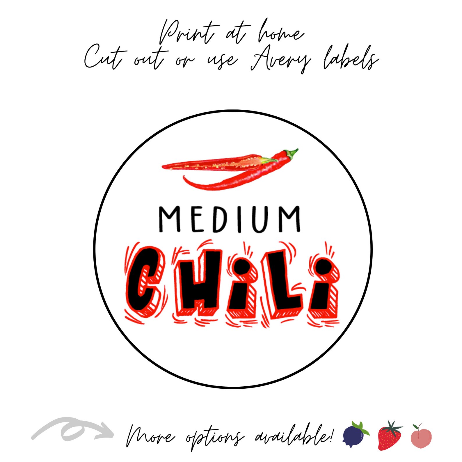 2 Medium Chili Printable Canning Stickers Labels Jam - Etsy UK