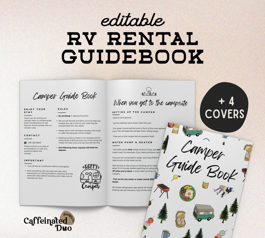 Camper Rental Guidebook RV Rental Booklet Editable Customizable Renter ...