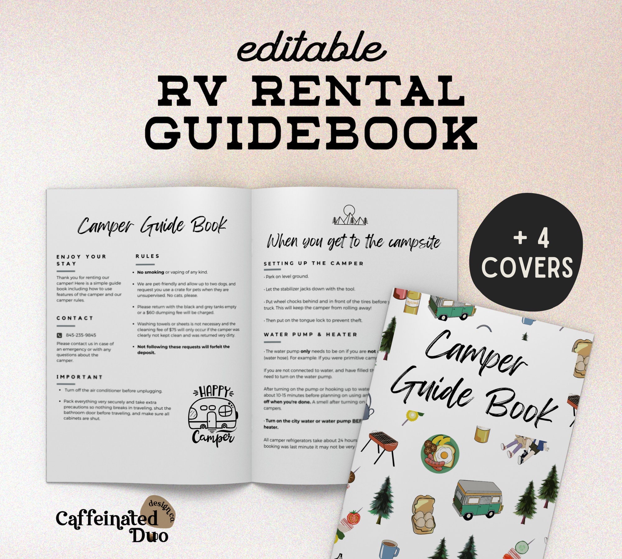 Camper Rental Guidebook RV Rental Booklet Editable Customizable Renter ...